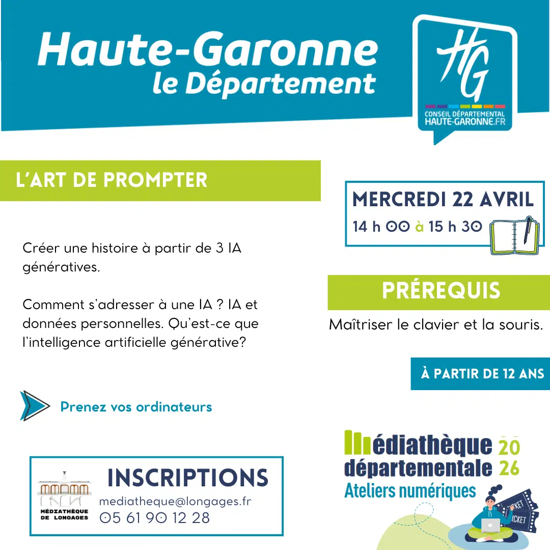 Atelier numérique - L'art De Prompter - Mairie de Longages